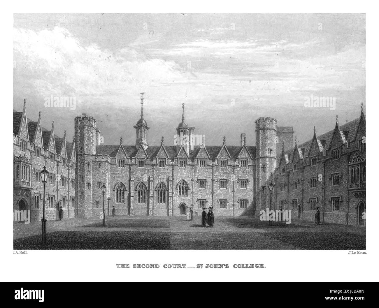 This refers to a historical image of St John's College, Cambridge ...