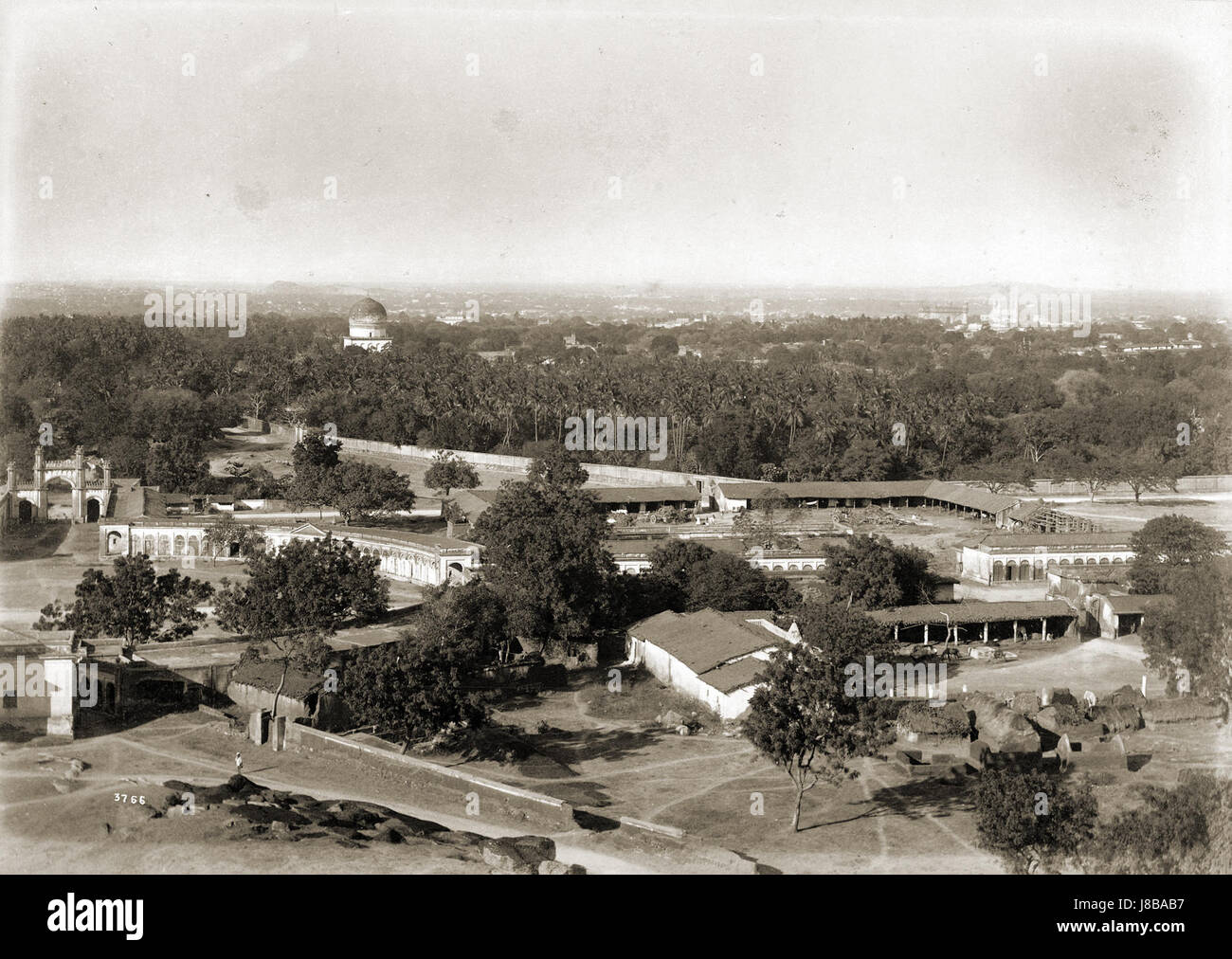 A distant view of Hyderabad, India, showcasing its urban landscape and ...