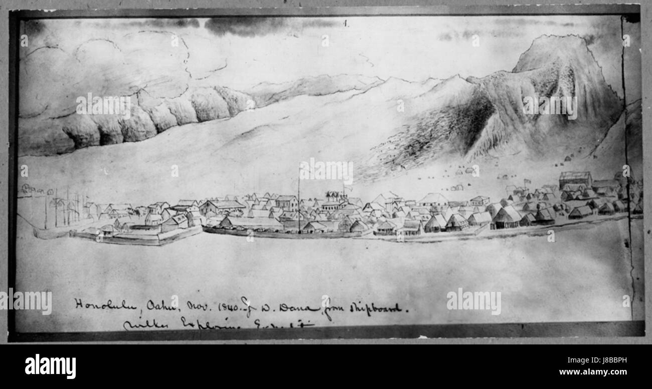 Old map of honolulu hi-res stock photography and images - Alamy