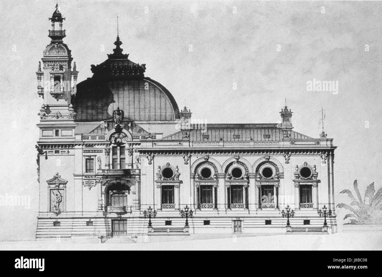 An architectural drawing or elevation of the Trente Quarante gaming ...