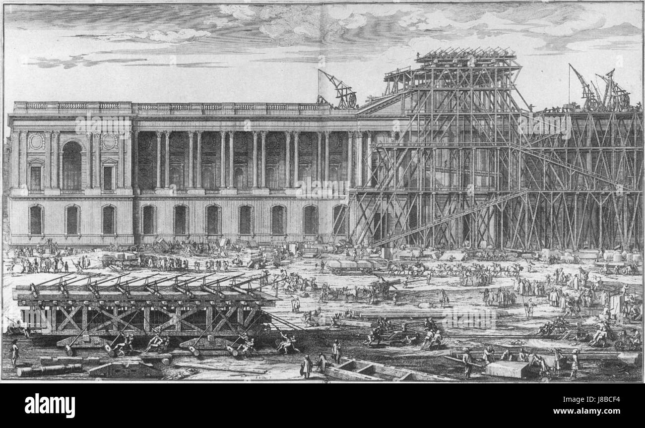 Lifting of the Louvre pediment stones 1674 by Le Clerc Berger 1993 ...