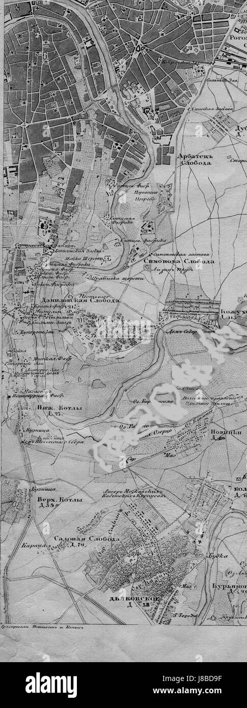 This map highlights the Nagorno areas within Moscow, showing detailed ...