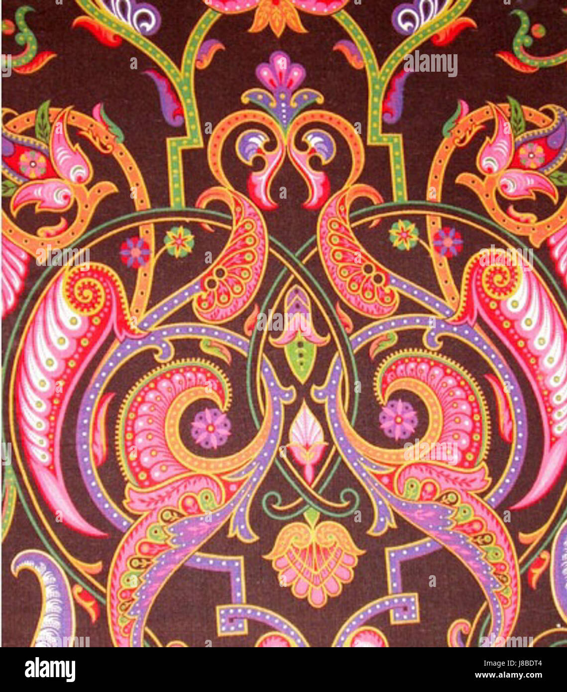 The image showcases a calico bird pattern from Ivanovo Kuvaevskaya M ...