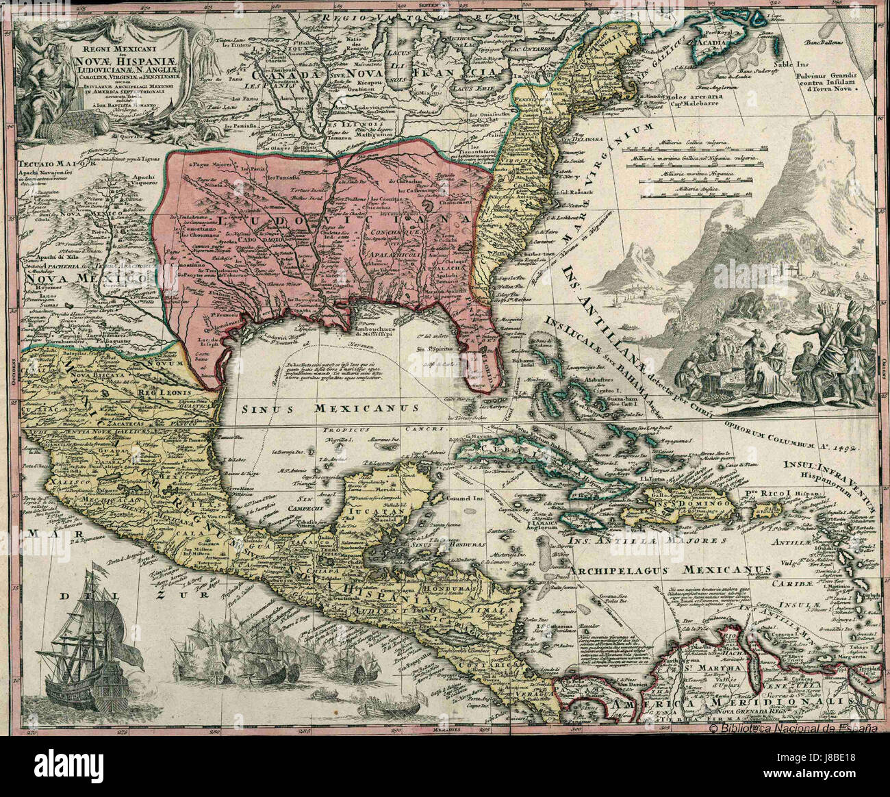Map of the caribbean hi-res stock photography and images - Alamy