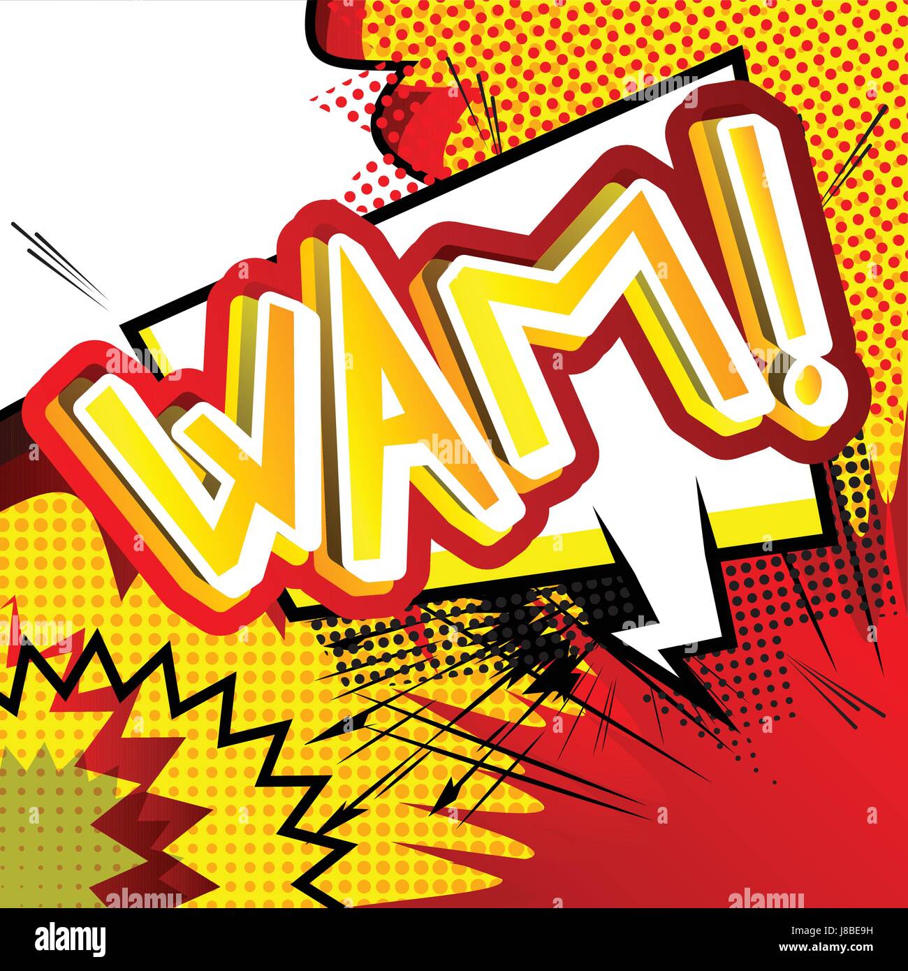 Wam! - Vector illustrated comic book style expression Stock Vector ...