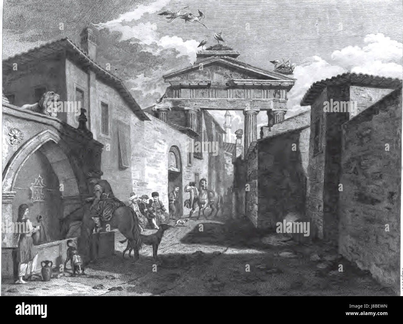 Doric Portico at Athens, Stuart, 1762 Stock Photo - Alamy