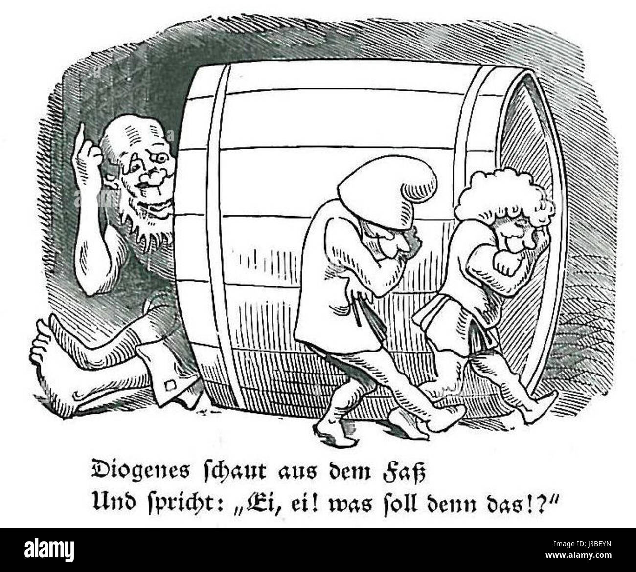 *Diogenes schaut aus dem Fass* (Diogenes looks out of the barrel) is a ...