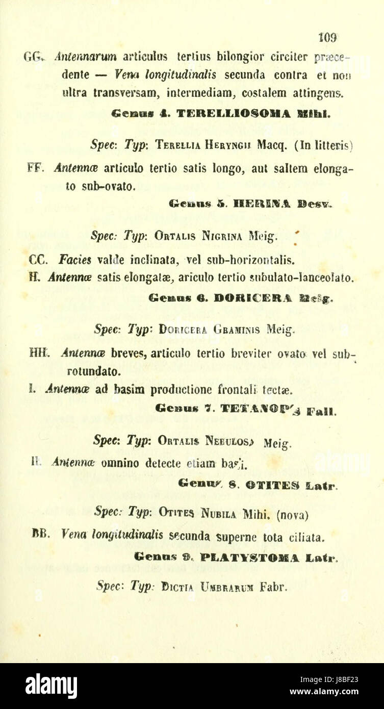 This page from 'Dipterologiae Italicae prodromus' Volume 1 discusses ...
