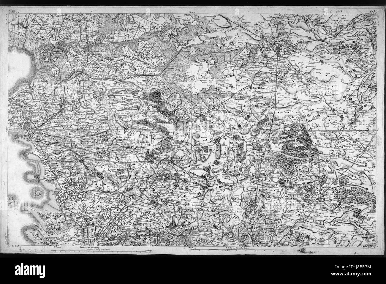 'Environs de La Rochelle' is a detailed map created by Cassini, showing ...