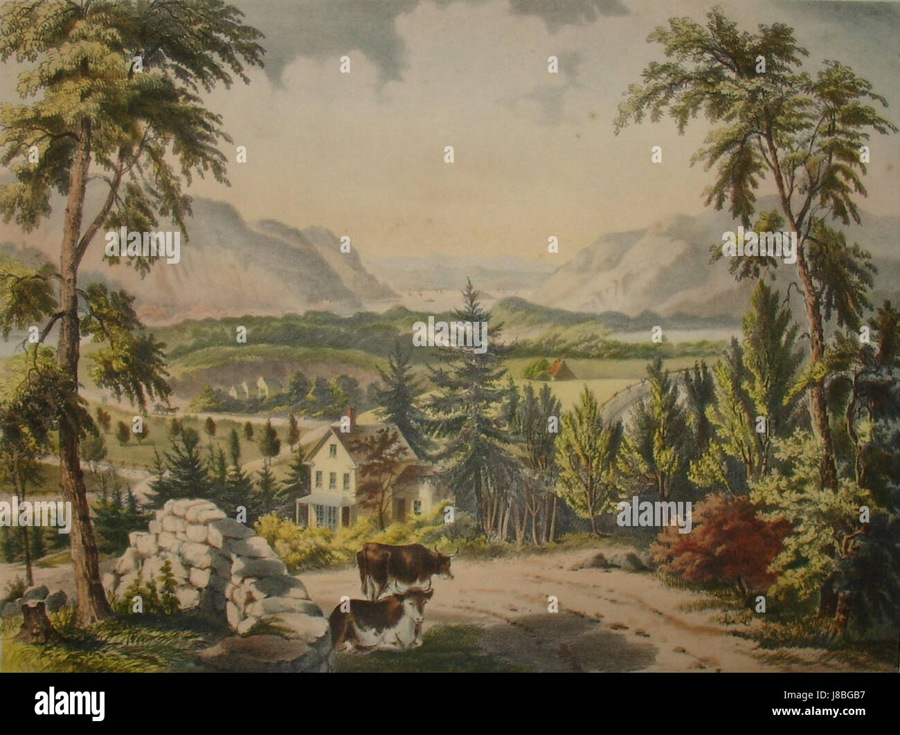 Fanny Palmer's 1857 artwork captures the majestic Hudson Highlands, a ...