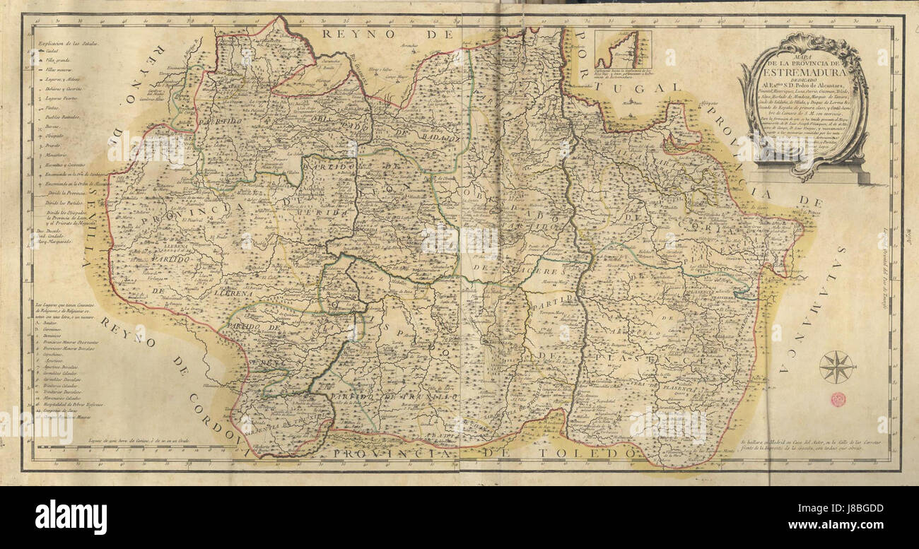 The 'Mapa de la provincia de Estremadura' (1773) is a historical map ...
