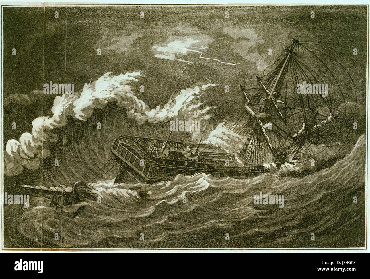 HMS Phoenix (1759) in a hurricane Stock Photo - Alamy