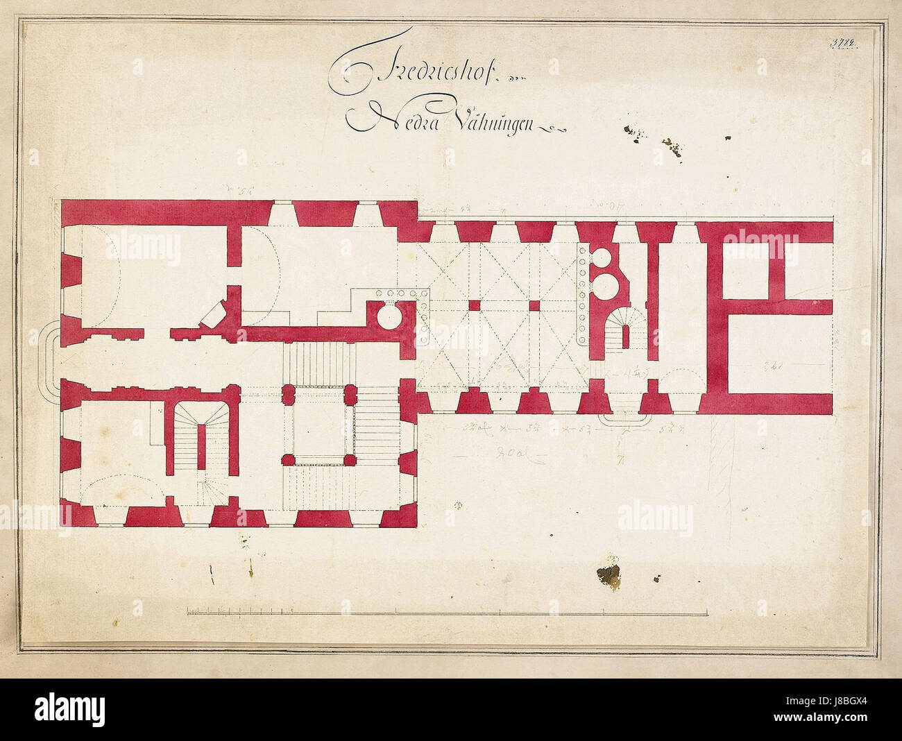 Fredrikshovs slott ritning 1774 Stock Photo - Alamy