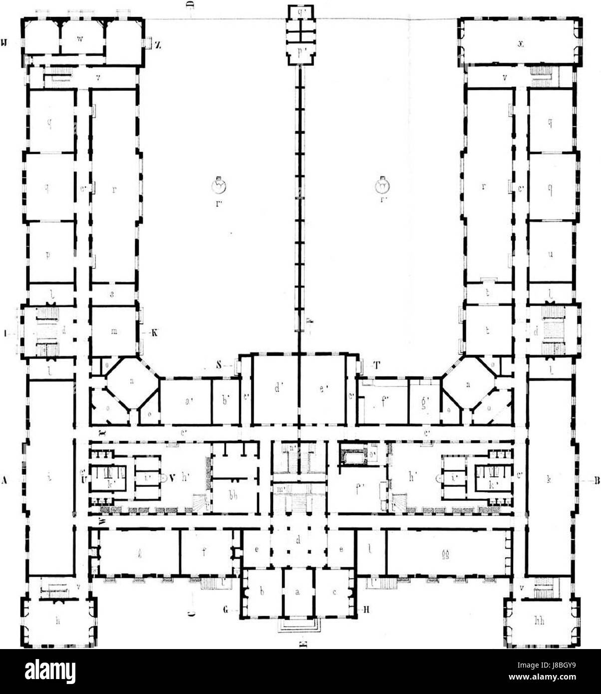 A ground floor plan of the Diakonie orphanage in The Hague ...