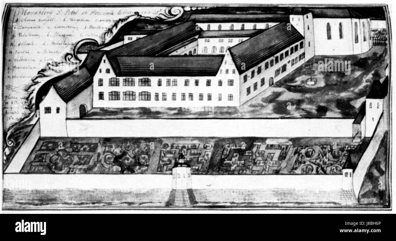 A historical map by Gabriel Bucelin, depicting the St. Peter's ...