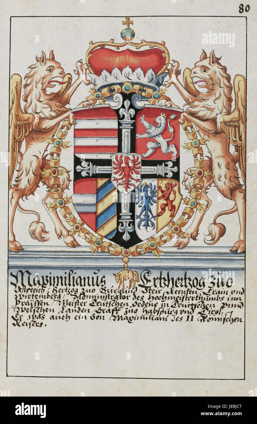Habsburger Wappenbuch Fisch saa V4 1985 080r Stock Photo - Alamy