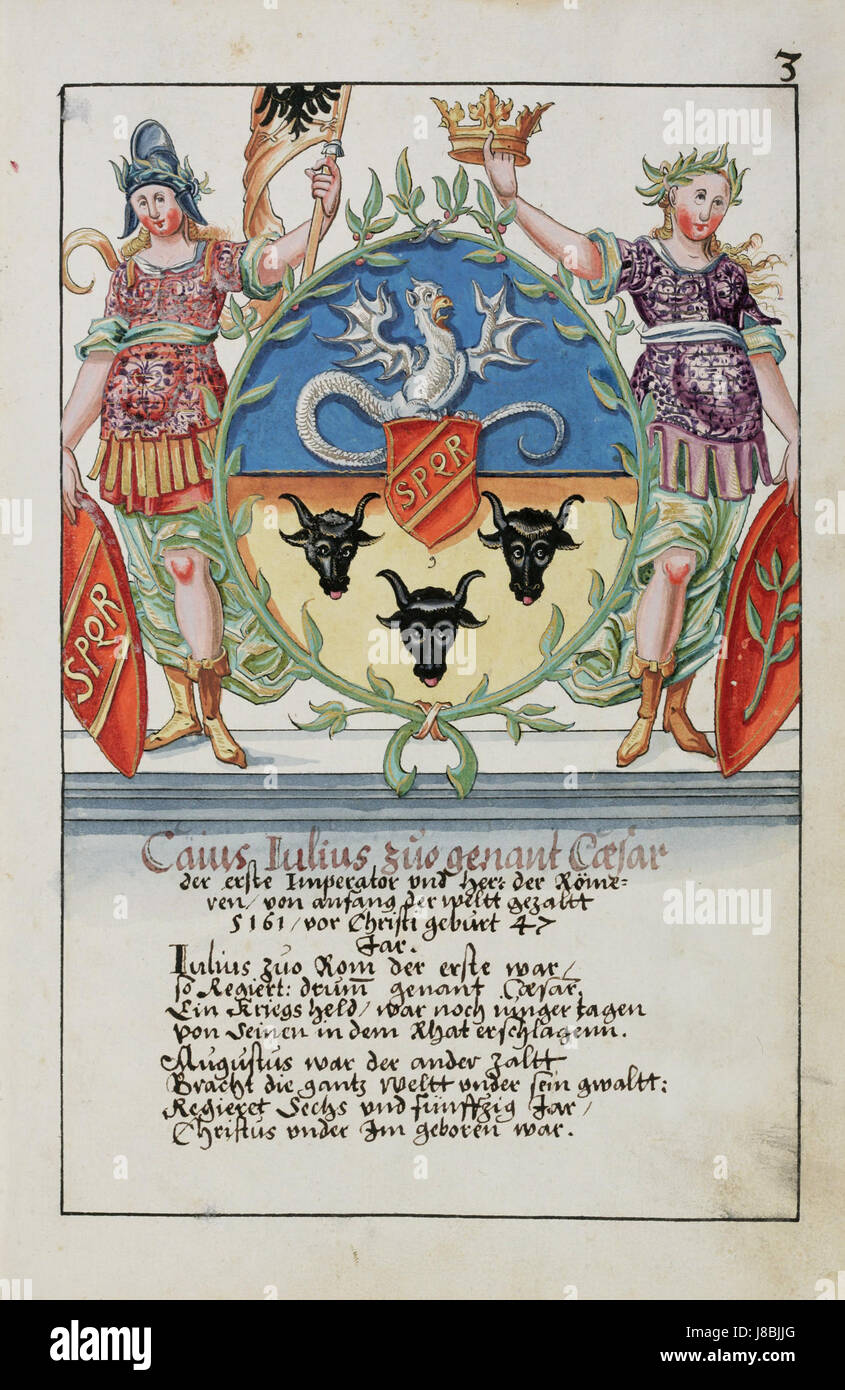 Habsburger Wappenbuch Fisch saa V4 1985 003r Stock Photo - Alamy