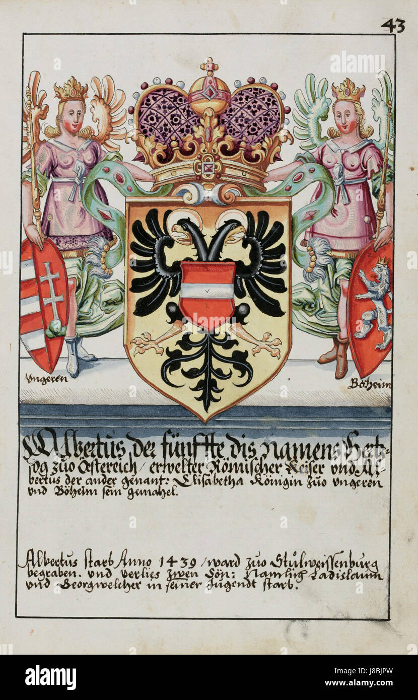 Habsburger Wappenbuch Fisch saa V4 1985 043r Stock Photo - Alamy