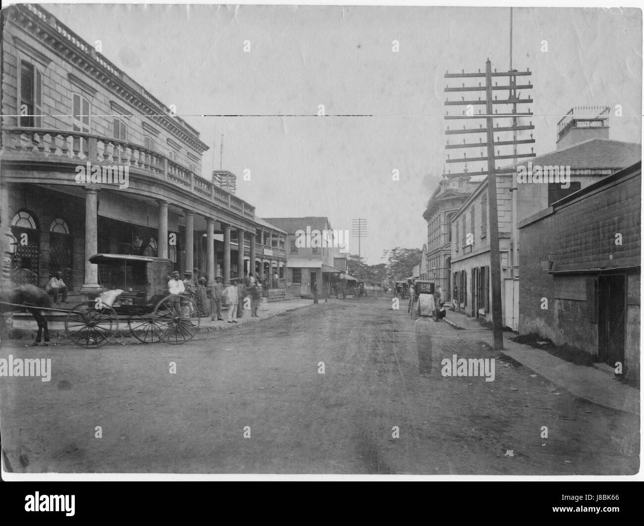 This historic photograph of Honolulu taken from Merchant Street in 1885 ...