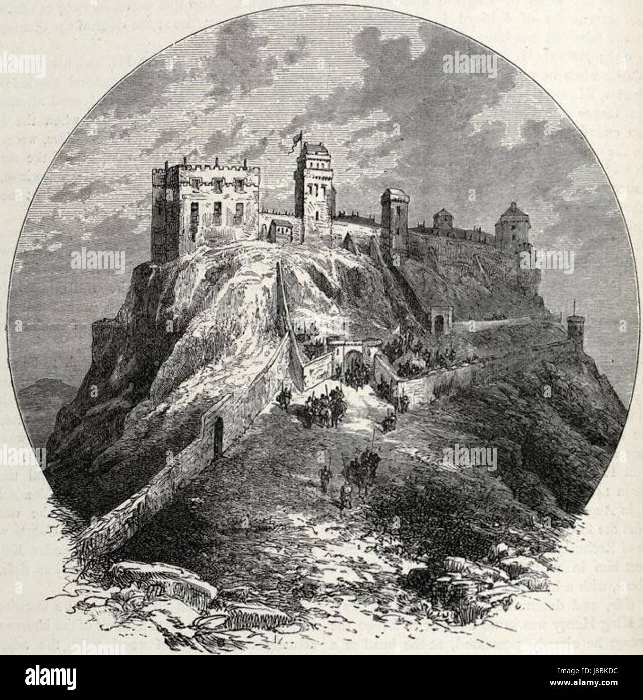 Vintage drawing of castle siege hi-res stock photography and images - Alamy