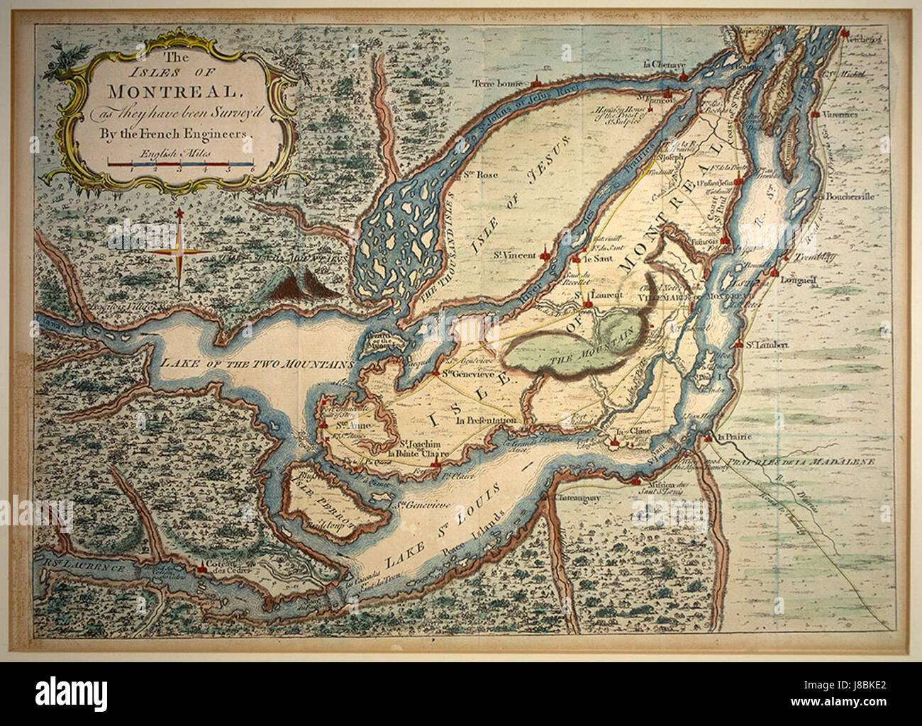The 'Iles de Montreal 1761' refers to a historical map or document ...