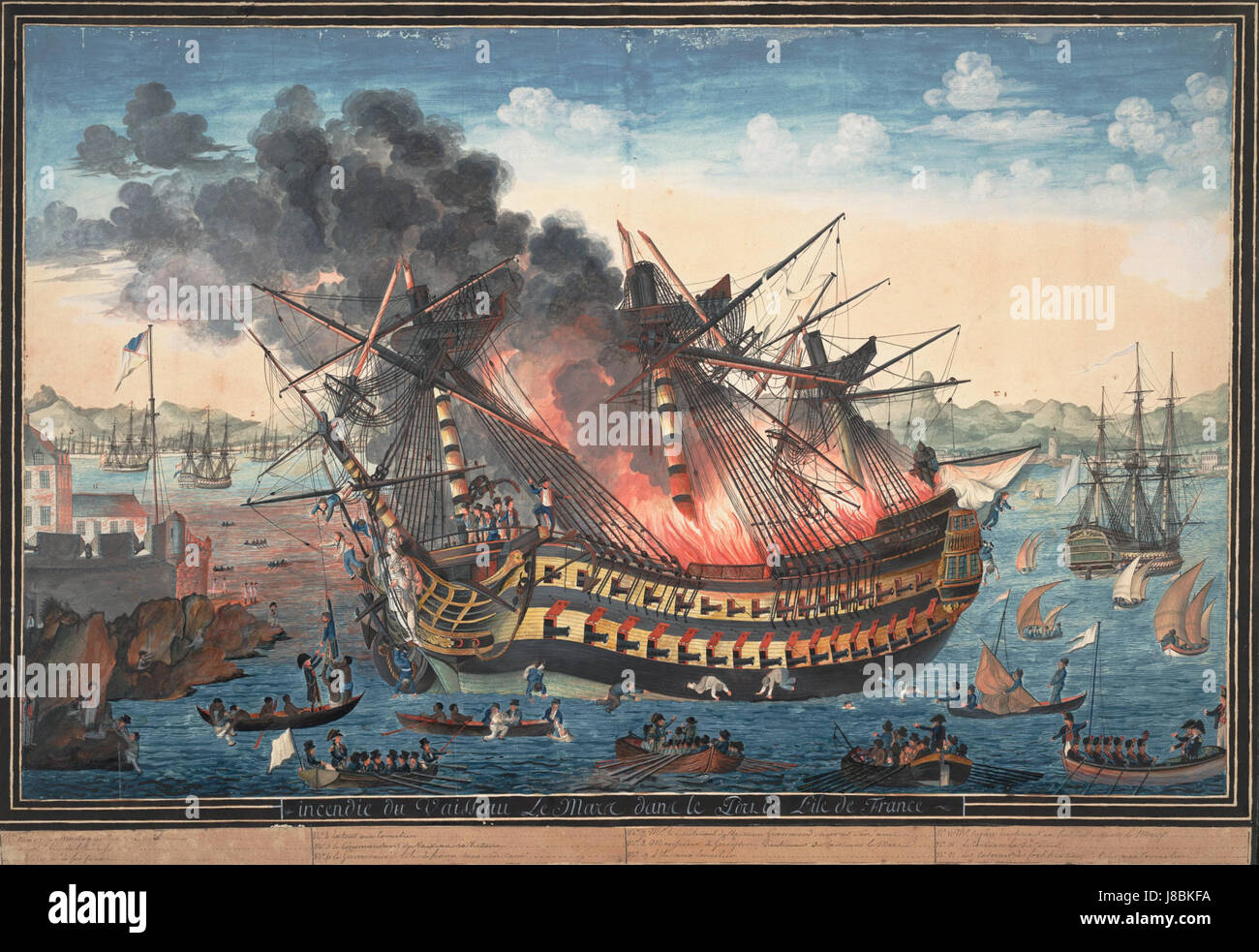 The fire aboard the ship ‘Le Mara’ in 1798 was a significant naval ...