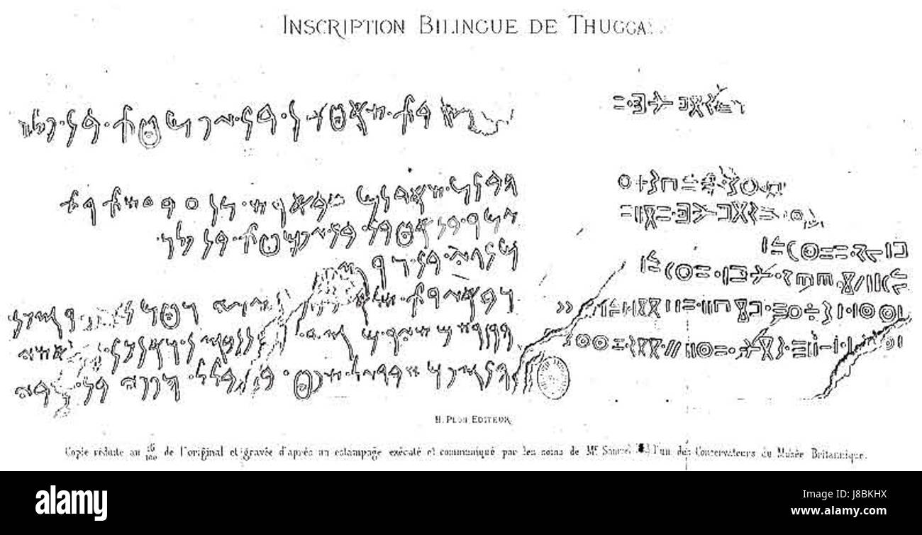 The bilingual inscription from Thugga, an ancient city in North Africa ...