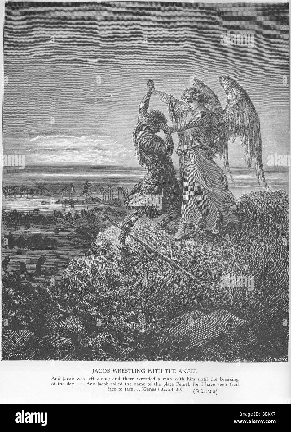 Jacob Wrestles With God Coloring Page