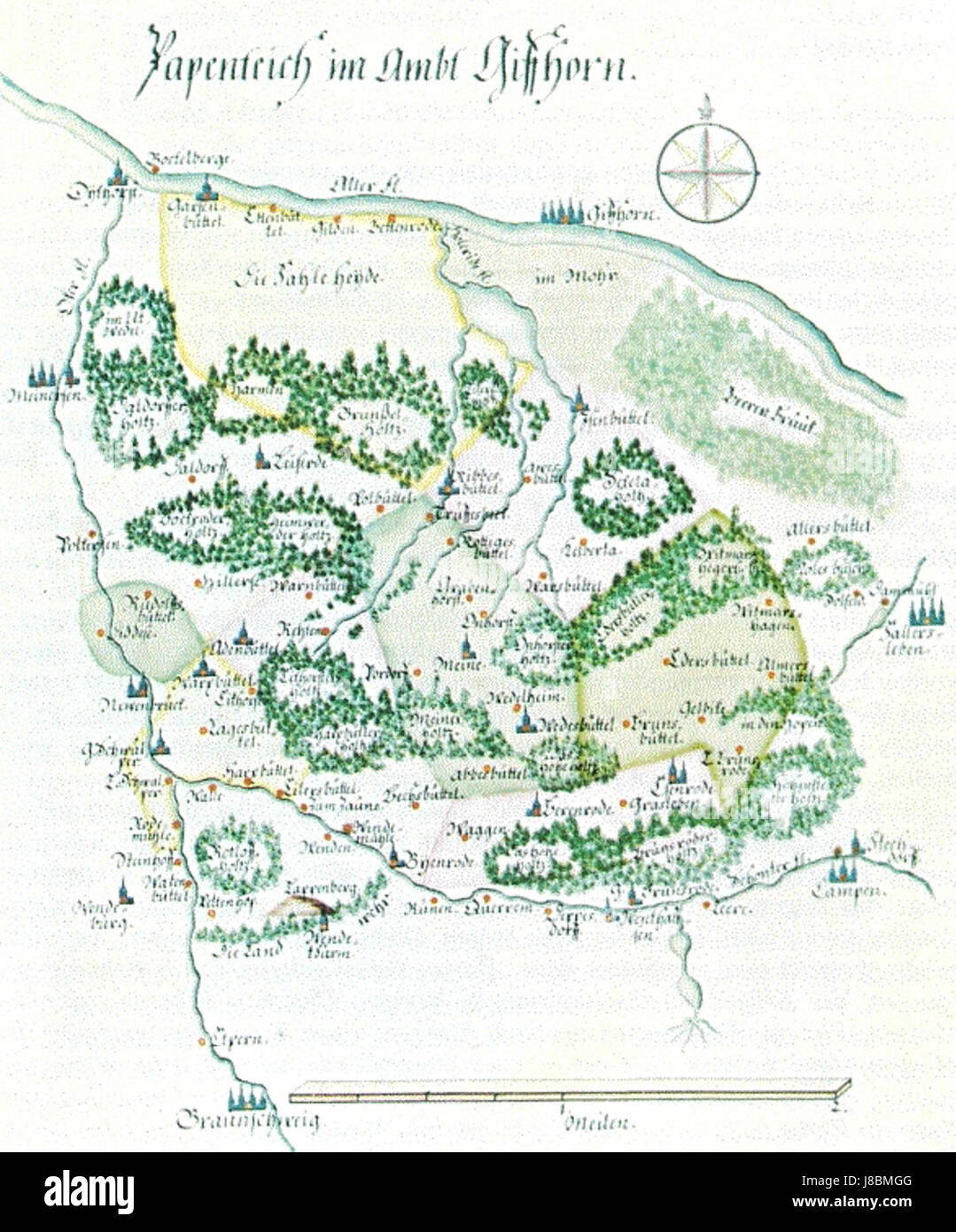 The 'Karte vom Papenteich im Amt Gifhorn' is a historical map from ...