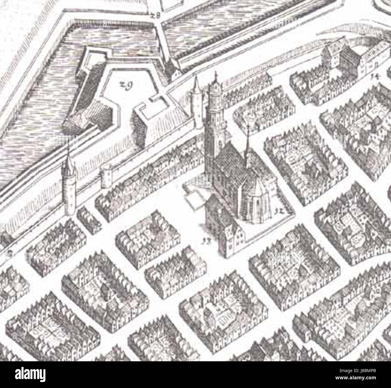 The Martinskirche in Kassel, Germany, was captured in an engraving by ...