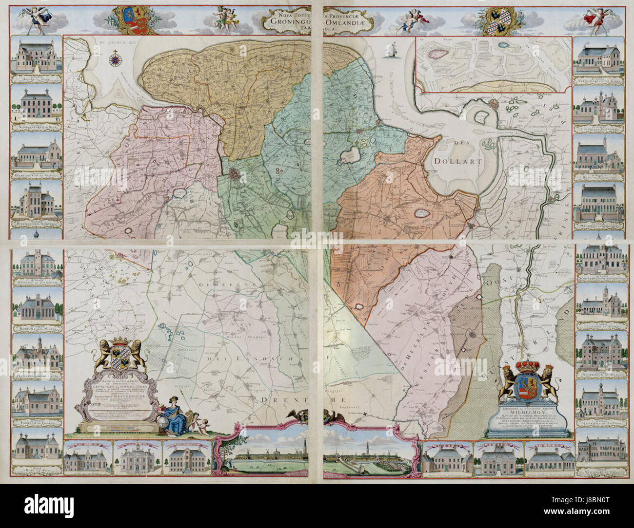 This is a map of the province of Groningen and its surrounding areas in ...