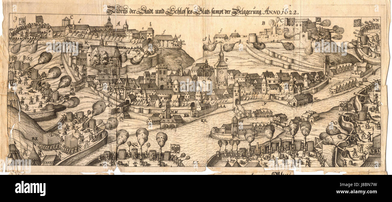 This image depicts the town of Kladsko (KÅ‚odzko) from the southeast in ...