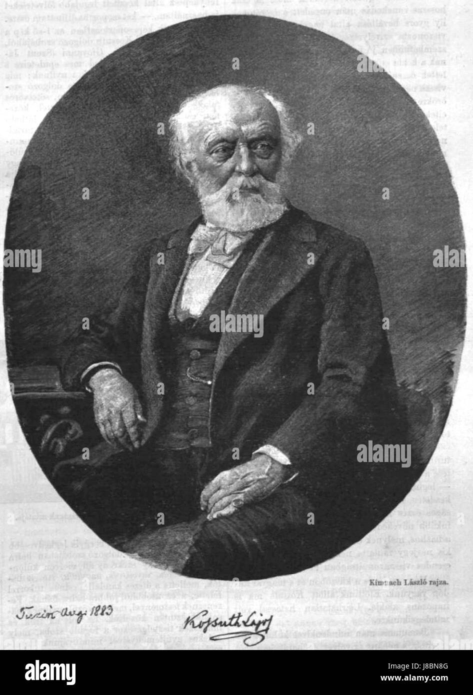 A photograph of Kossuth Lajos, a Hungarian revolutionary leader, taken ...