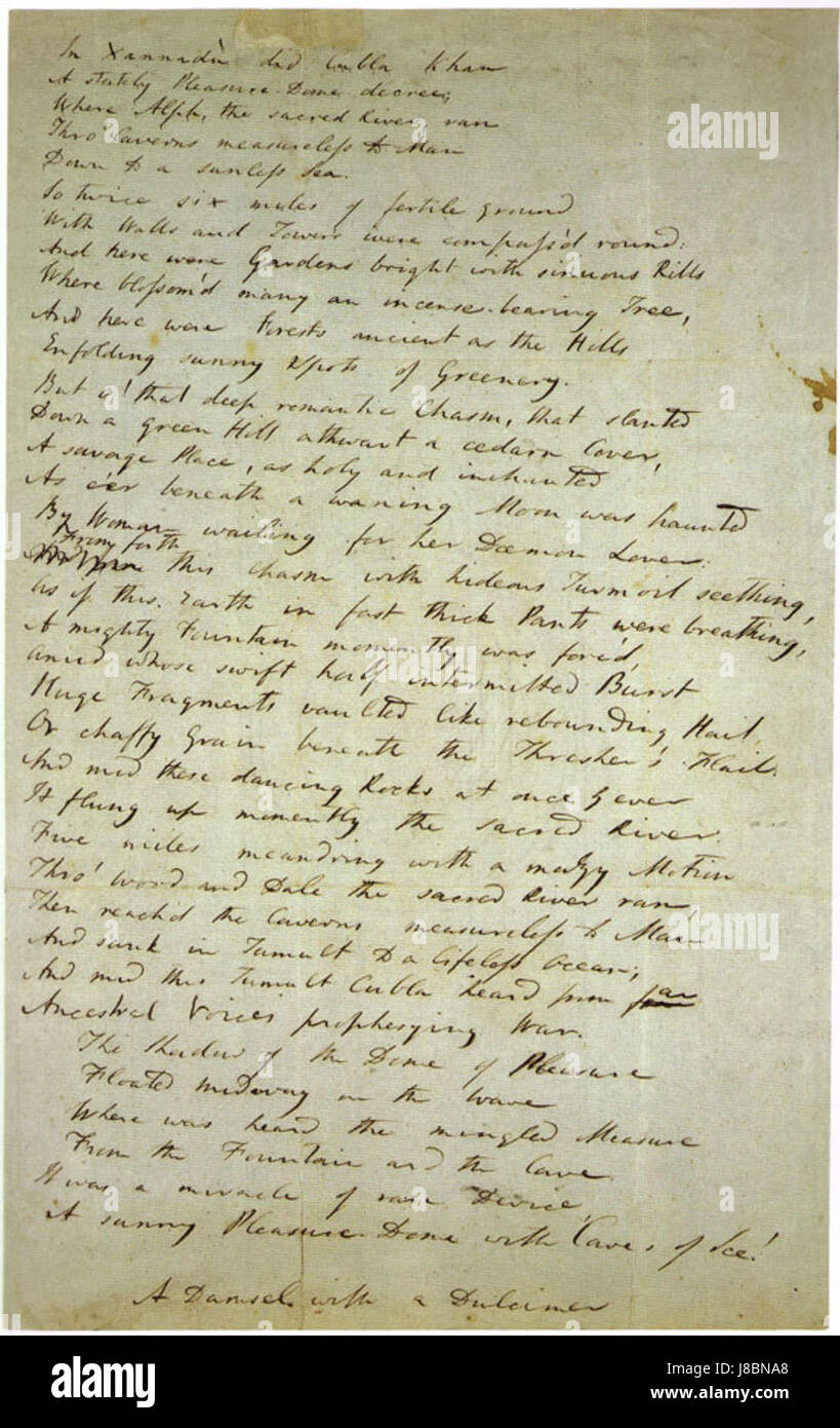 'Kubla Khan' is a famous poem by Samuel Taylor Coleridge, written in ...
