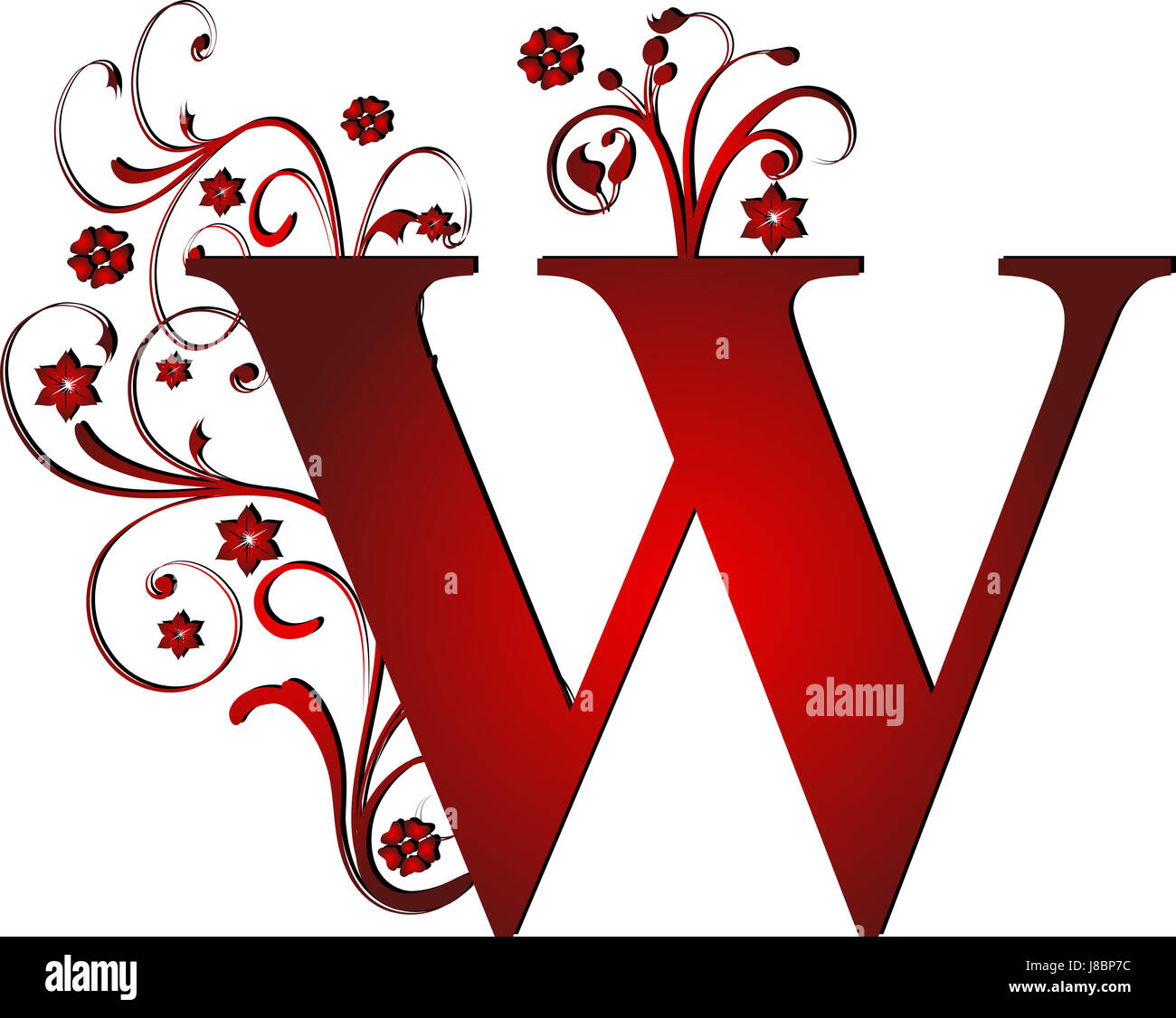 decoration, ornament, letter, capital, flower, plant, bloom, blossom ...