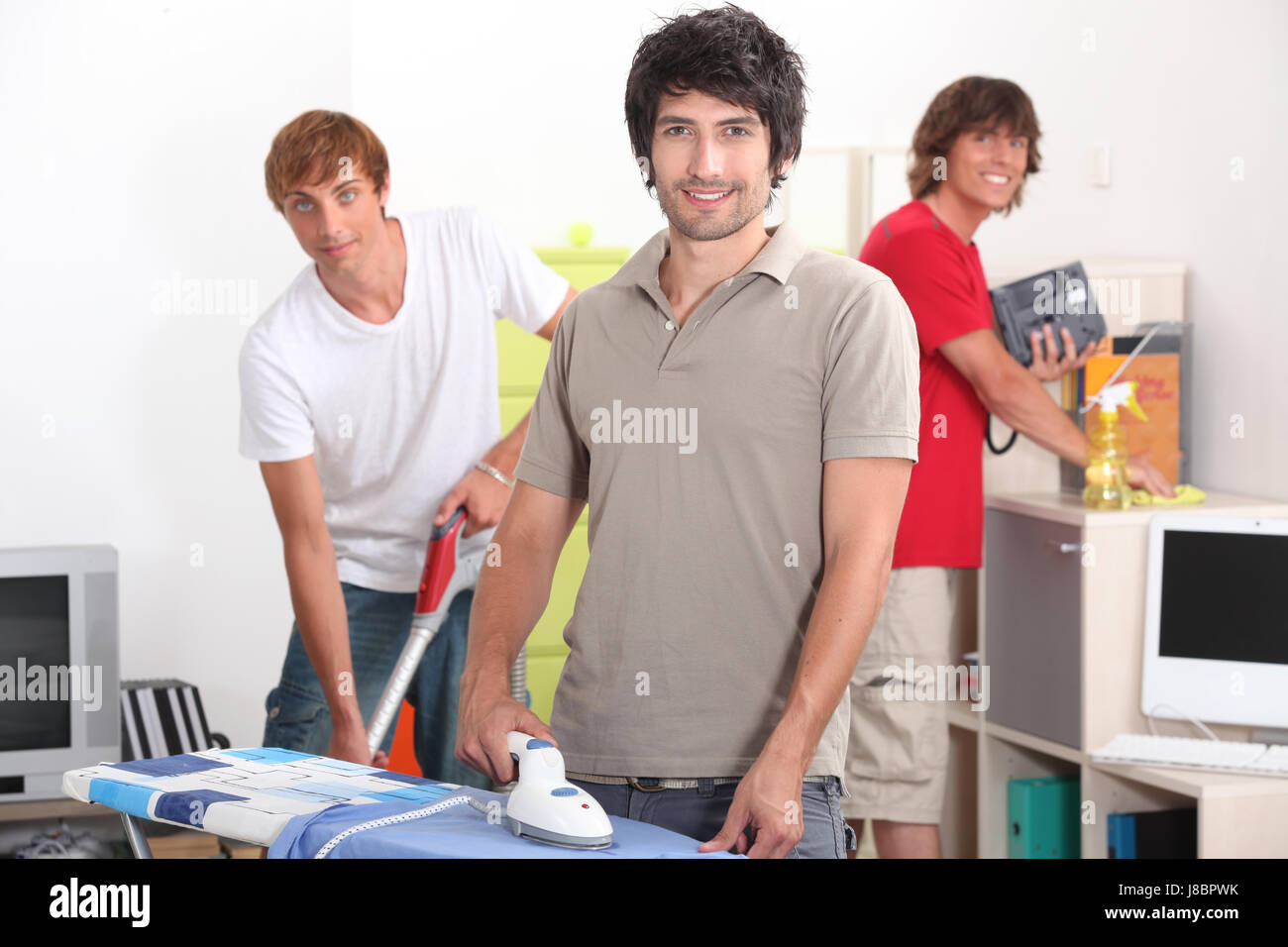 men, man, guys, male, masculine, youngsters, students, chores, cleaning ...