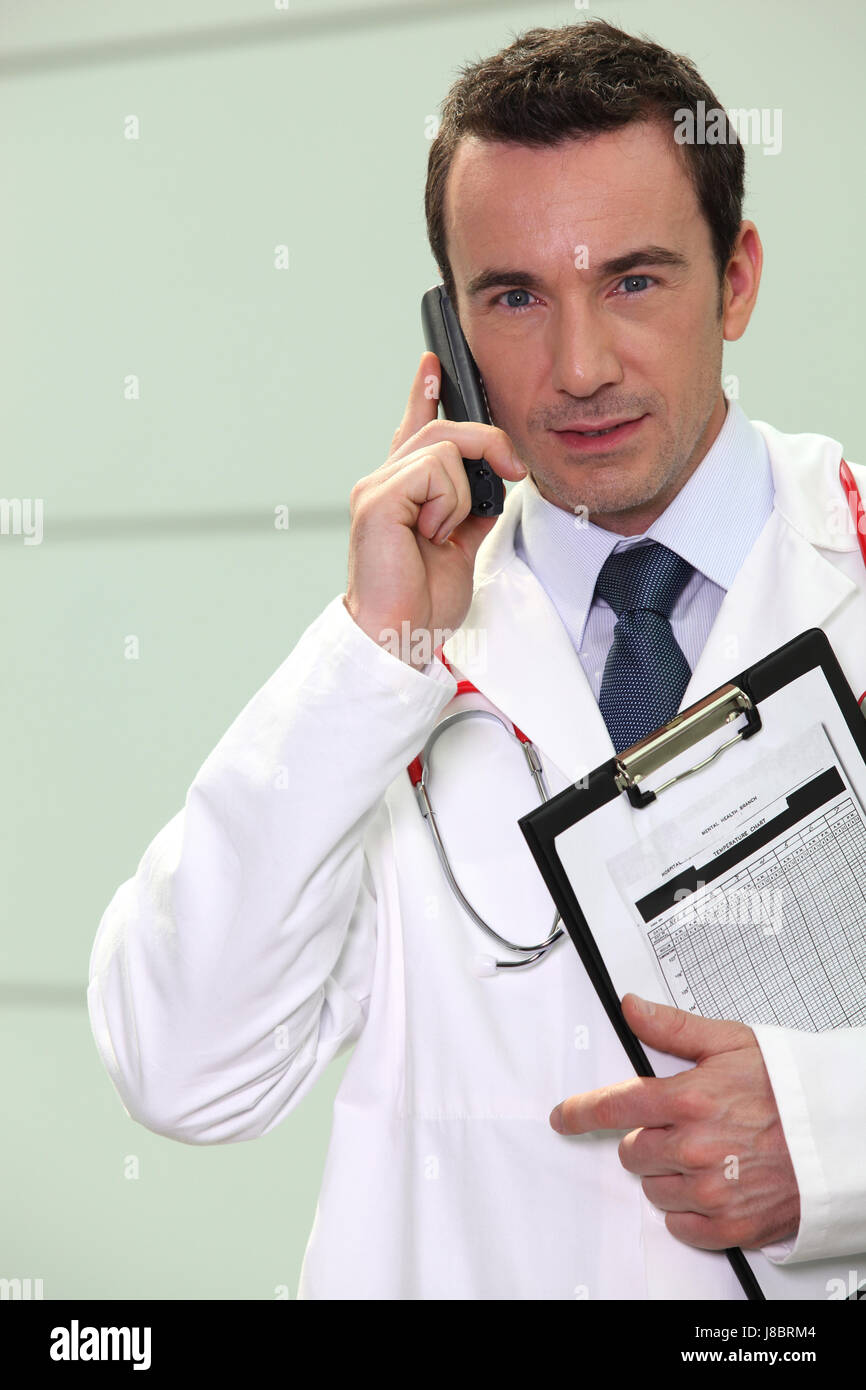doctor, physician, medic, medical practicioner, conversation, telephone ...