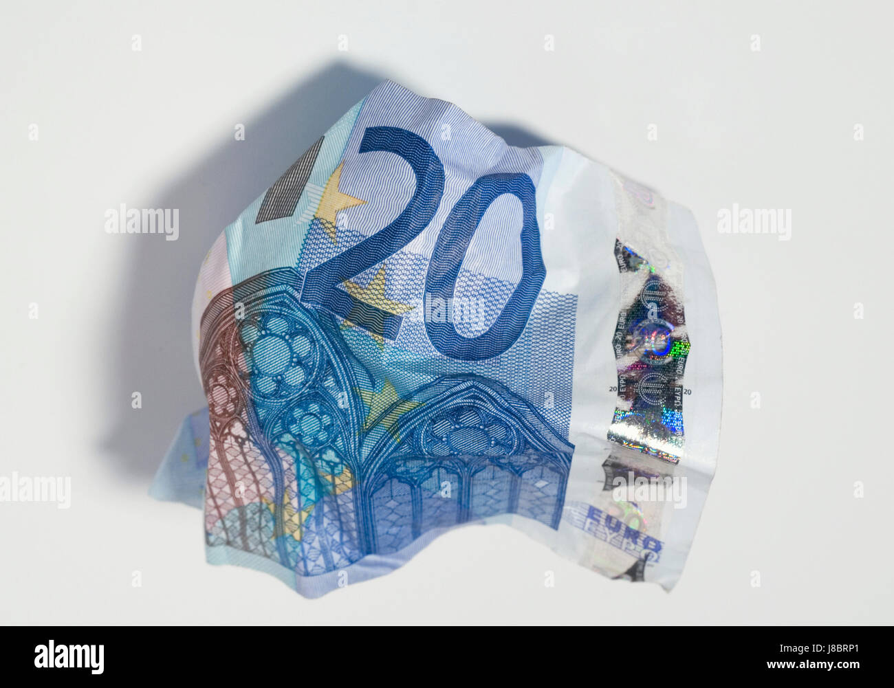 closeup, euro, inflation, note, recession, crumpled, money, close ...