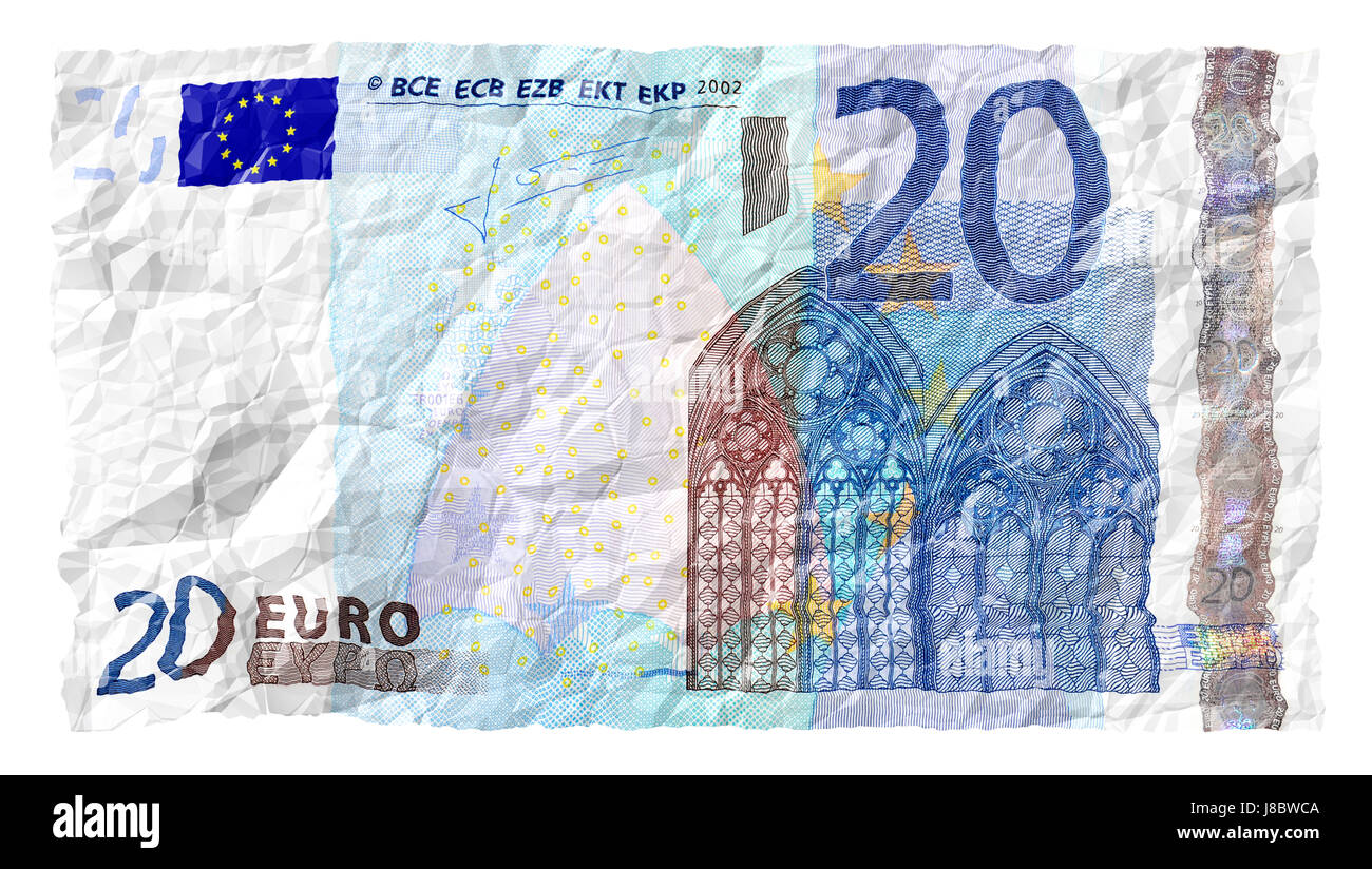 euro banknote wrinkled Stock Photo - Alamy