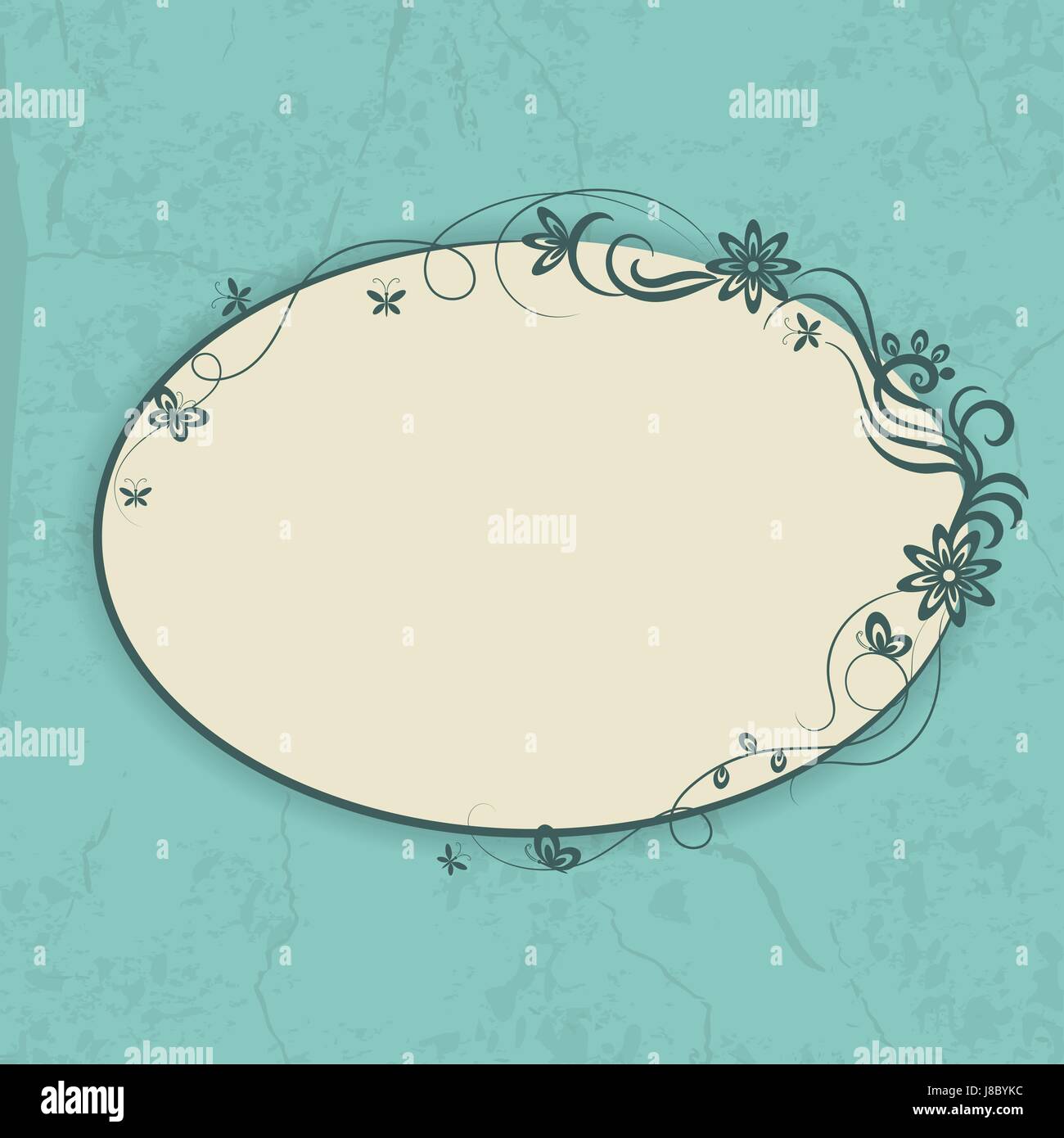 Oval border floral hi-res stock photography and images - Alamy