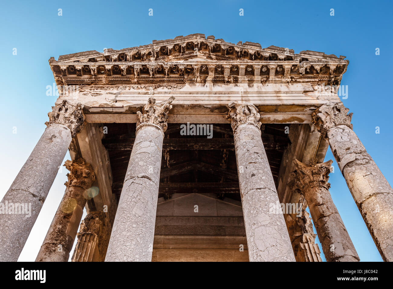Ancient Roman Temple of Augustus in Pula, Istria, Croatia Stock Photo ...