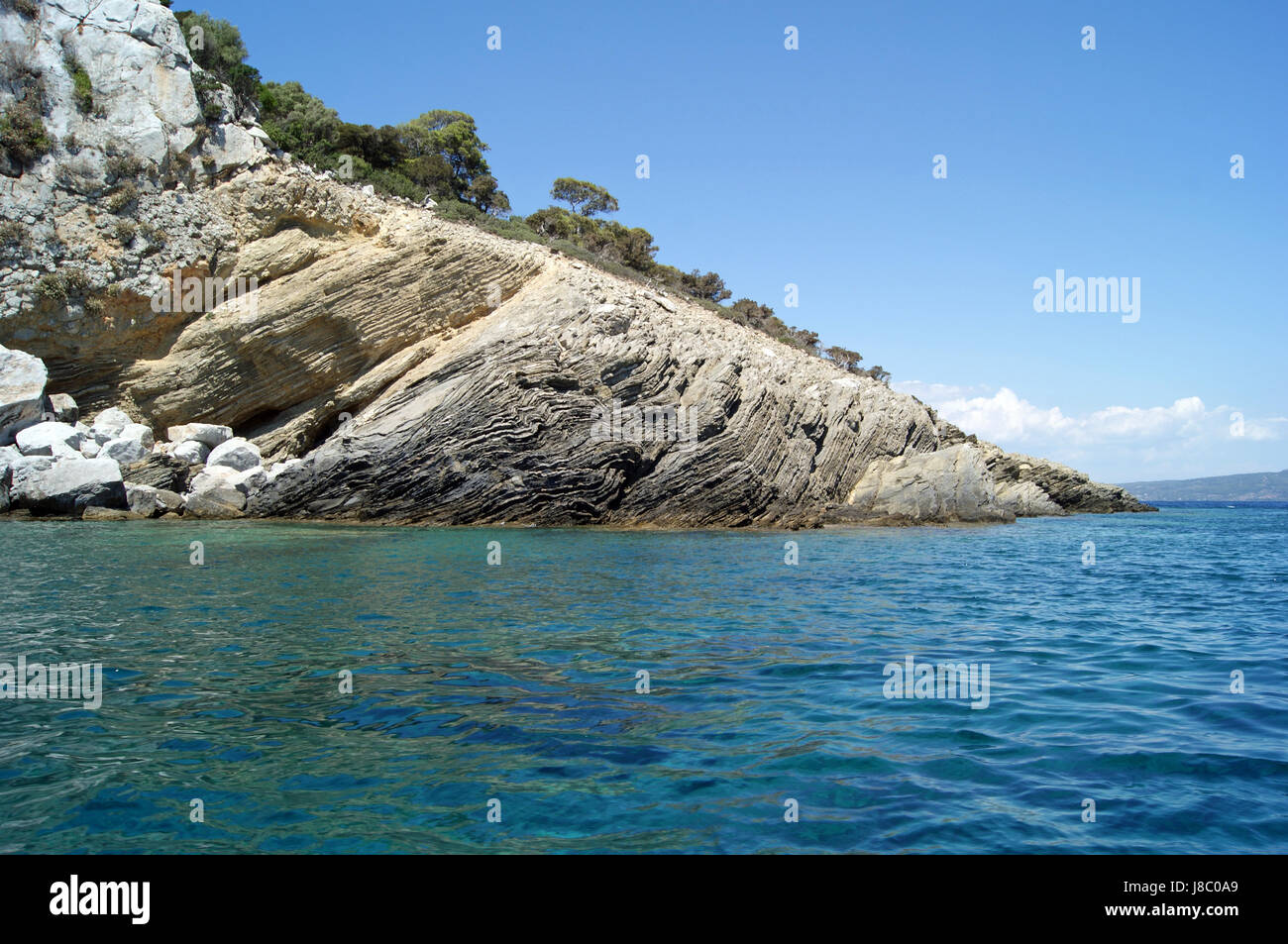 rock, coast, slate, limestone, layers, tectonics, isle, island, stone ...