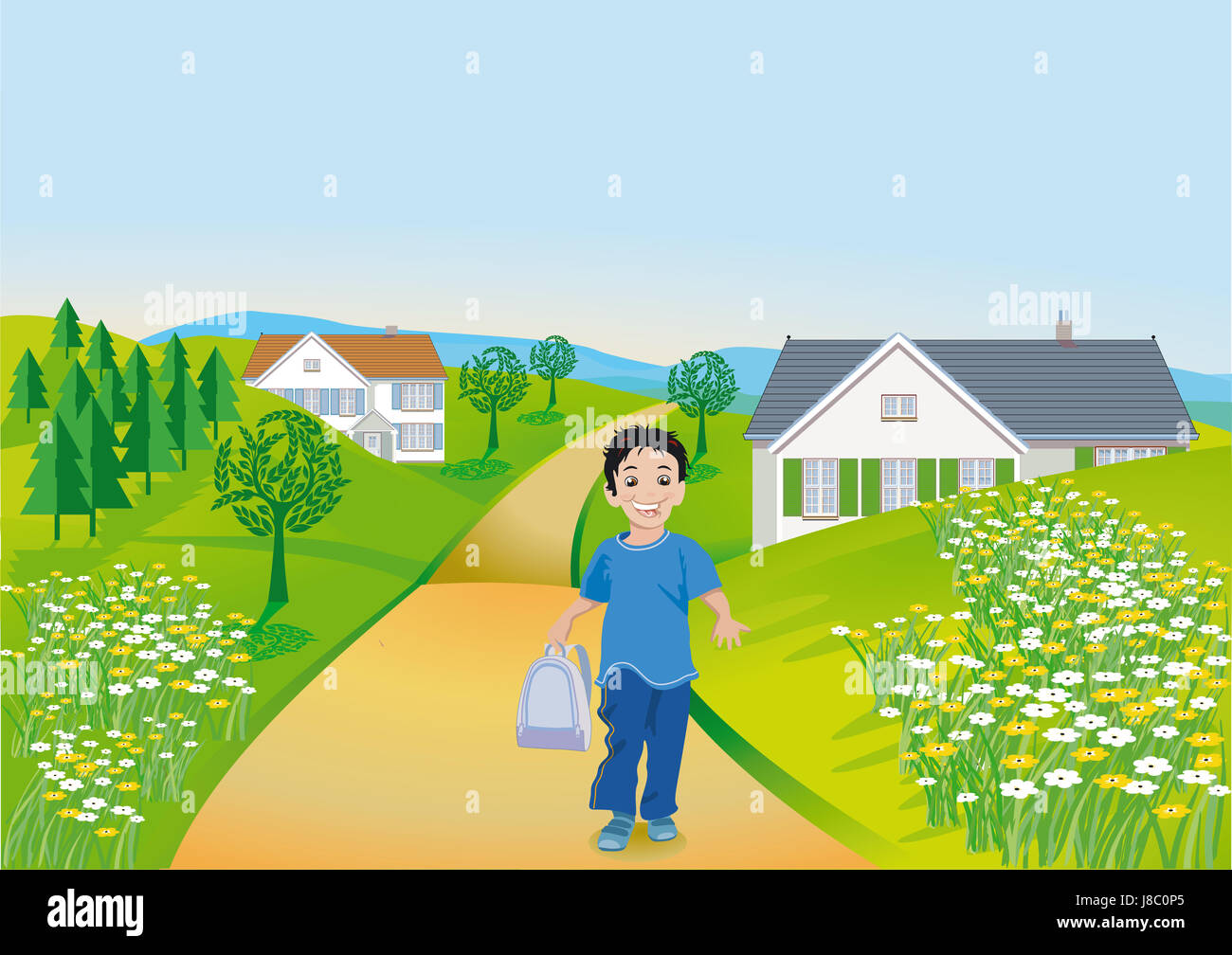 toddler and landscape Stock Photo - Alamy