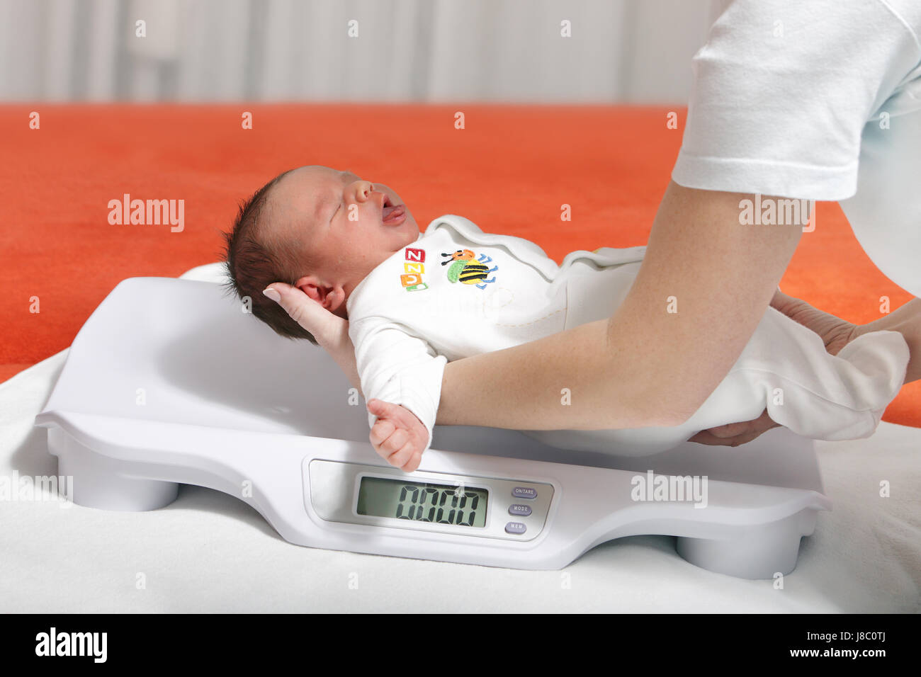 baby, weigh, weight, weighting, boy, lad, male youngster, newborn child ...