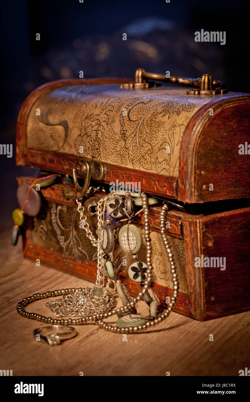 vintage, secret, jewels, treasure, chest, model, design, project ...