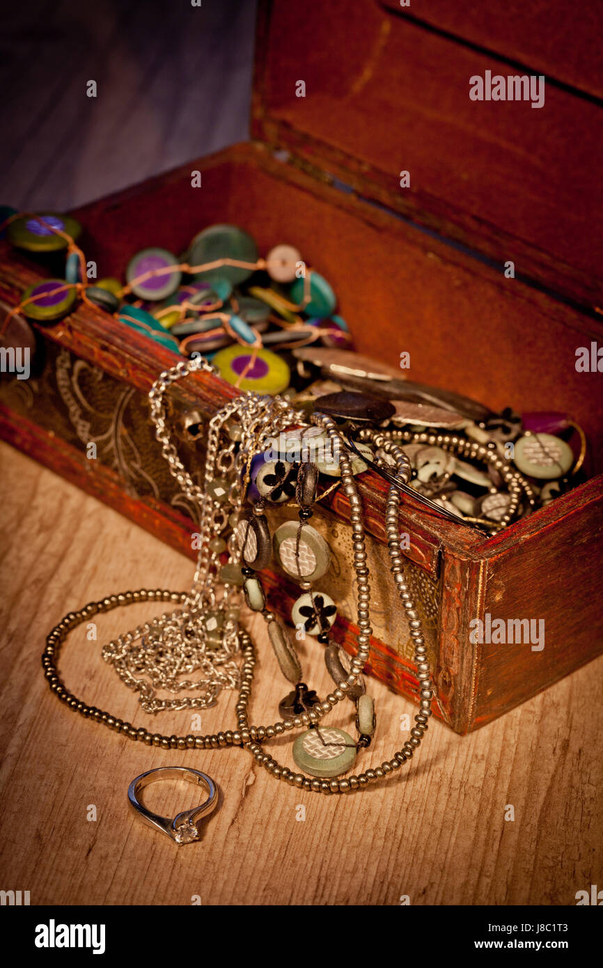 vintage, secret, jewels, treasure, chest, model, design, project ...