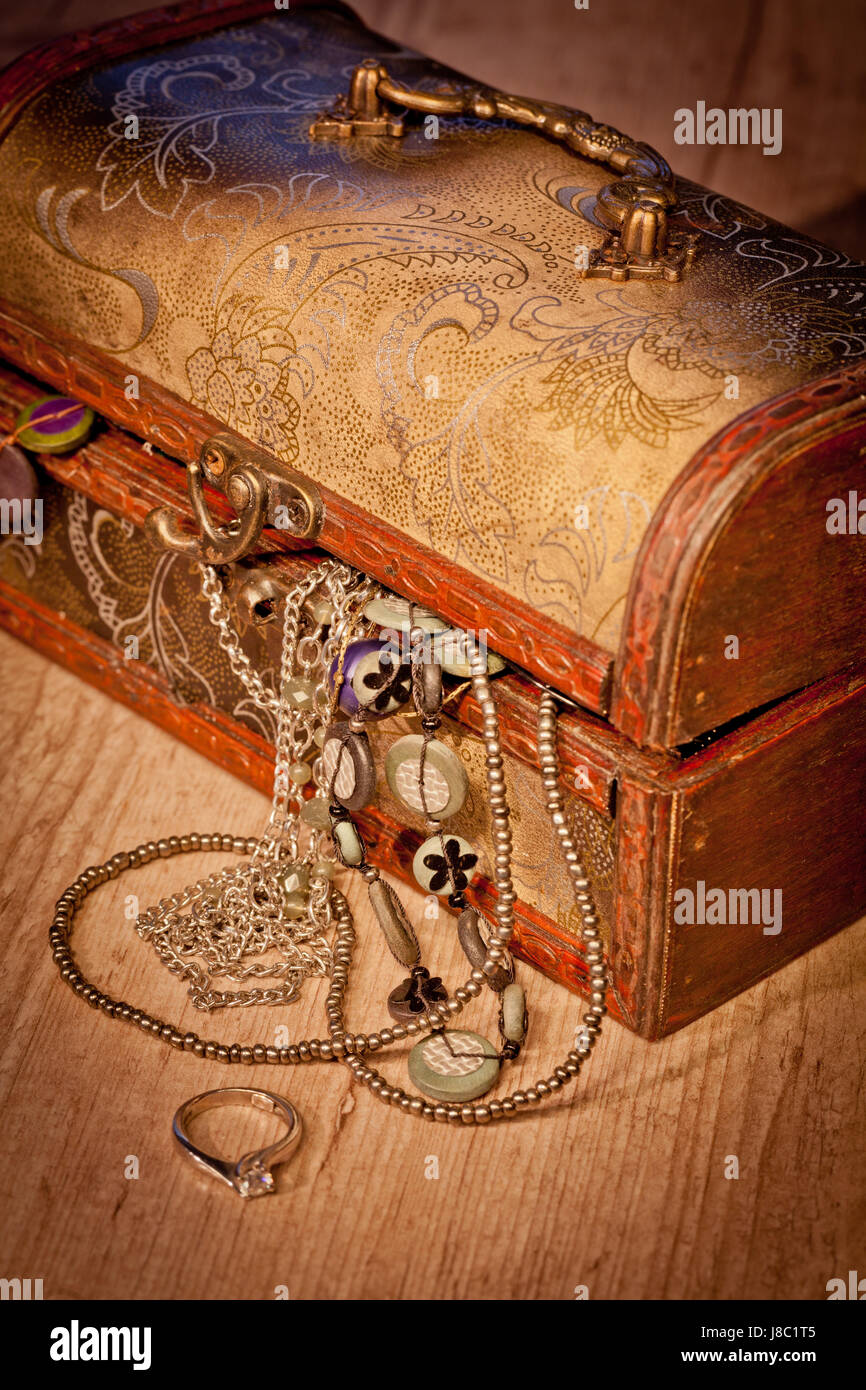 vintage, secret, jewels, treasure, chest, model, design, project ...