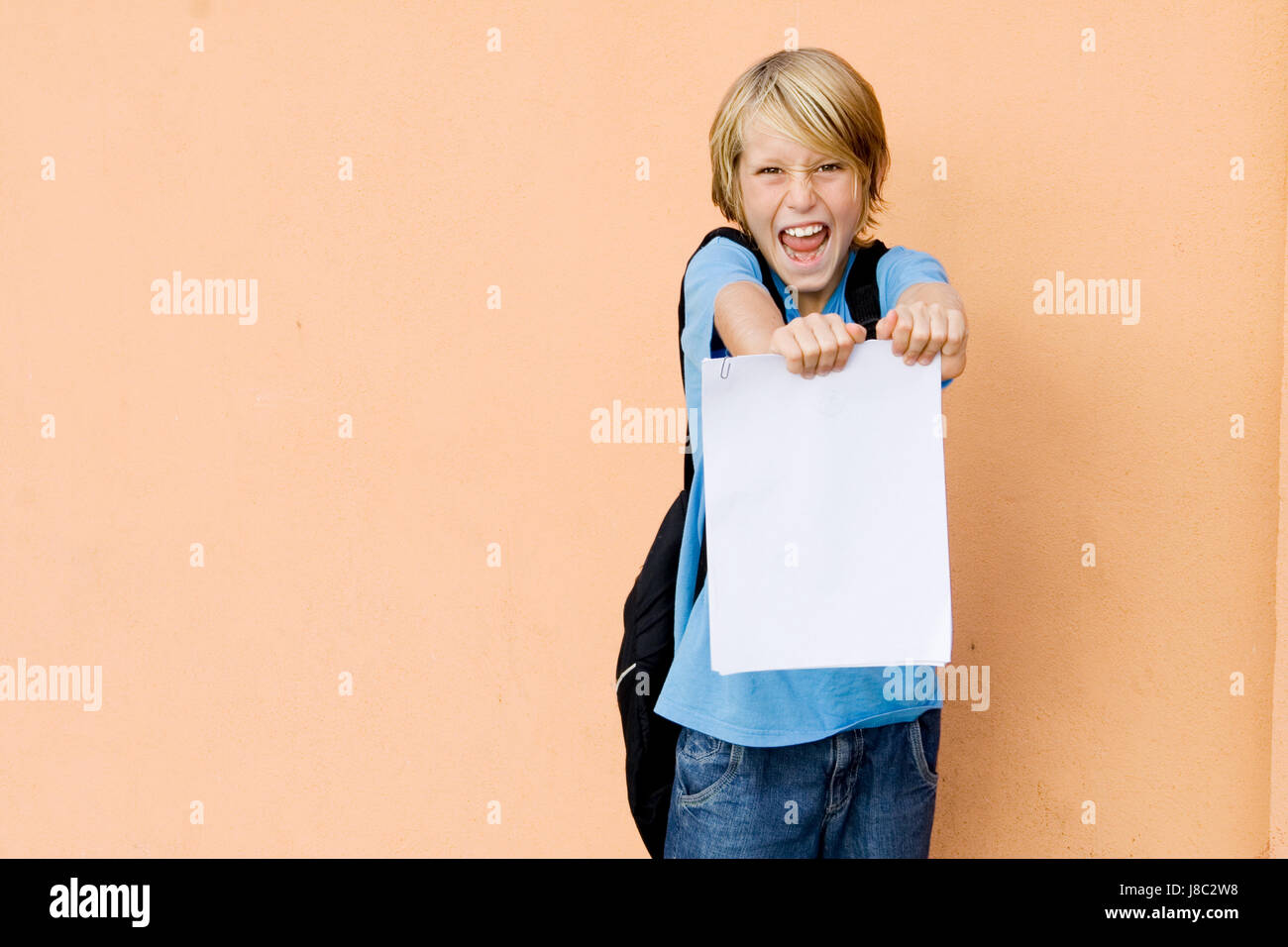 Kid holding report card hi-res stock photography and images - Alamy