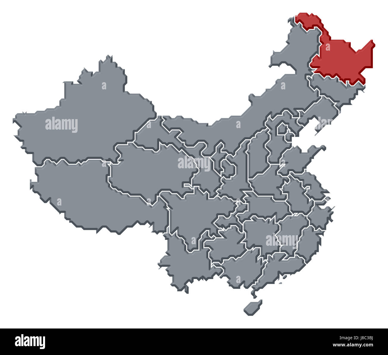 china, map, atlas, map of the world, profile, symbolic, political ...