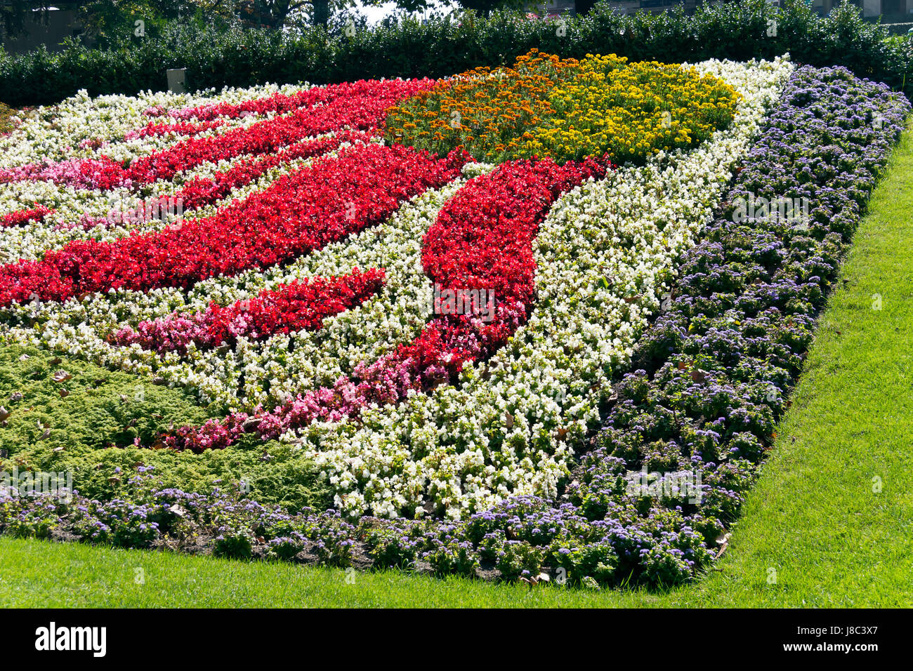 allee with flowers,montreux,lake geneva Stock Photo - Alamy